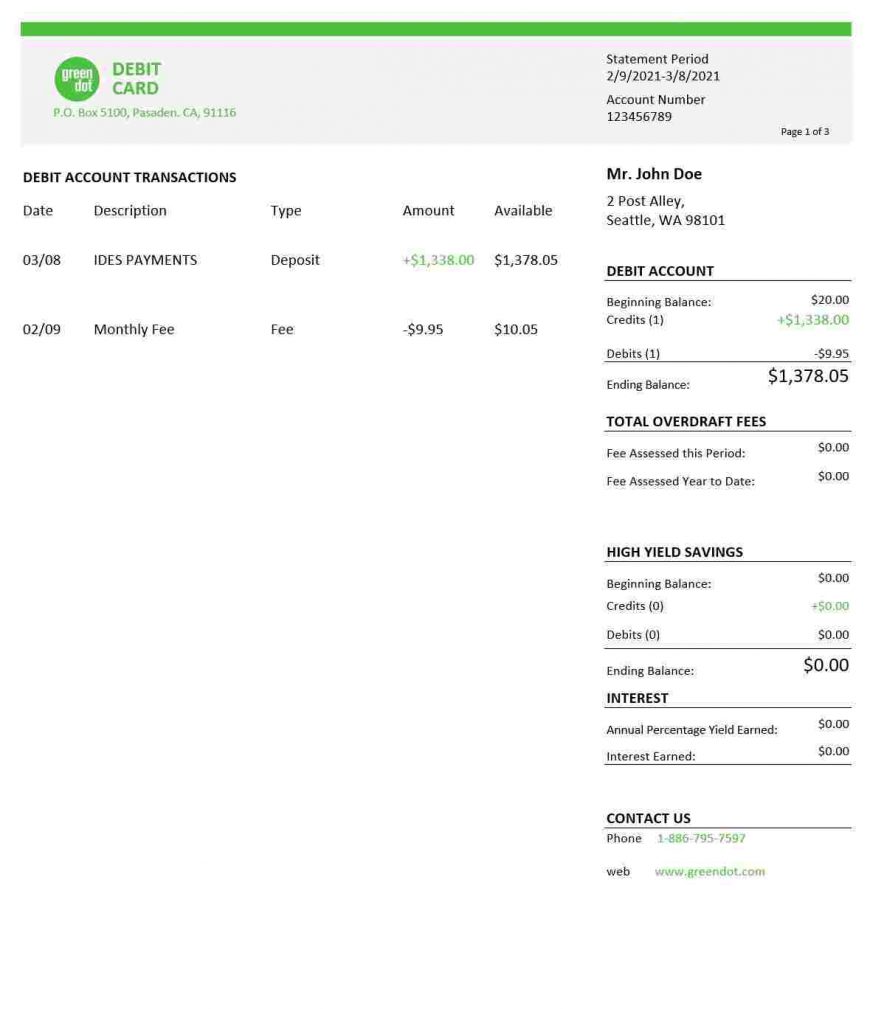 Green Dot Bank Statement Fakedocshop Green Dot Bank Statement Fakedocshop