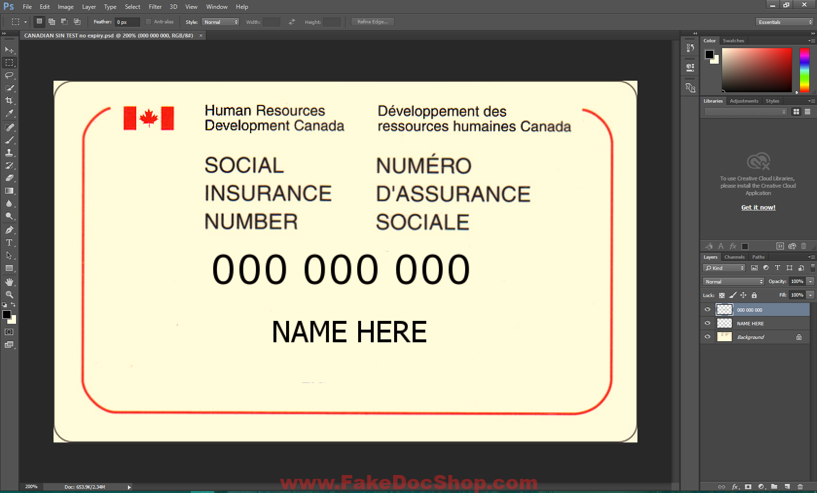 Canadian SIN Card PSD Template Free Download Fakedocshop Canadian SIN Card PSD Template Free Download Fakedocshop