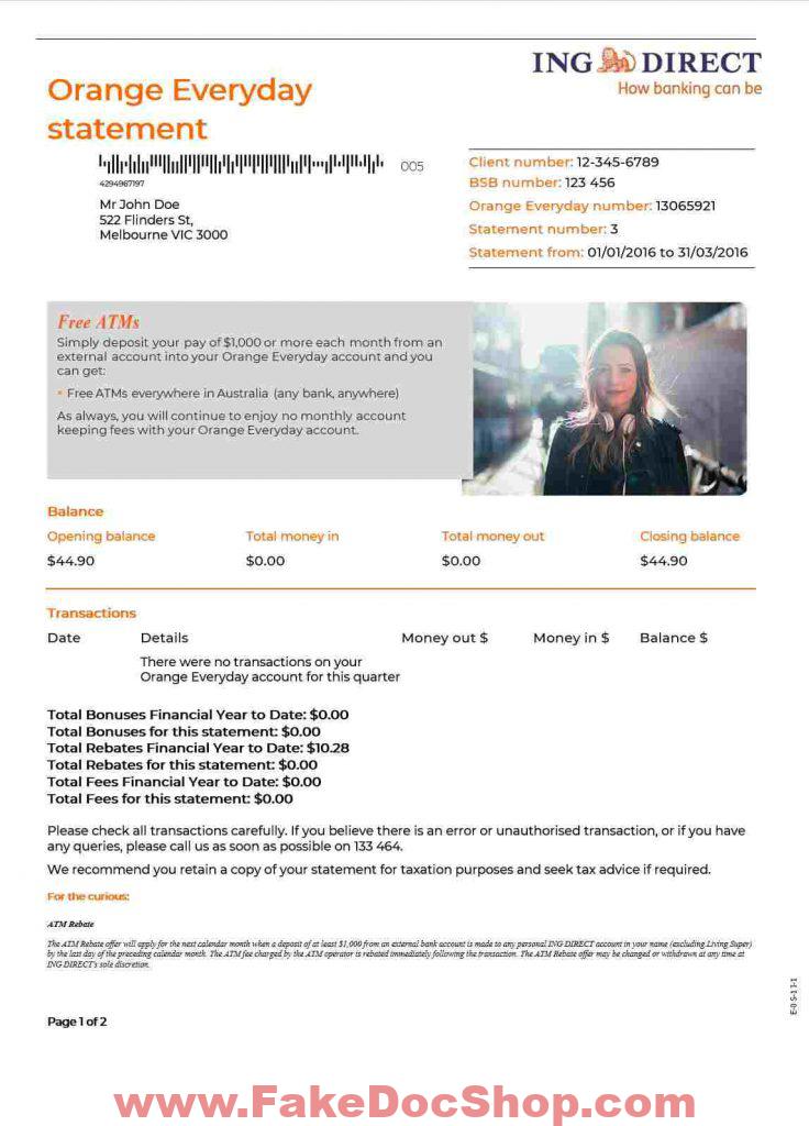 ING Bank Statement - Fakedocshop