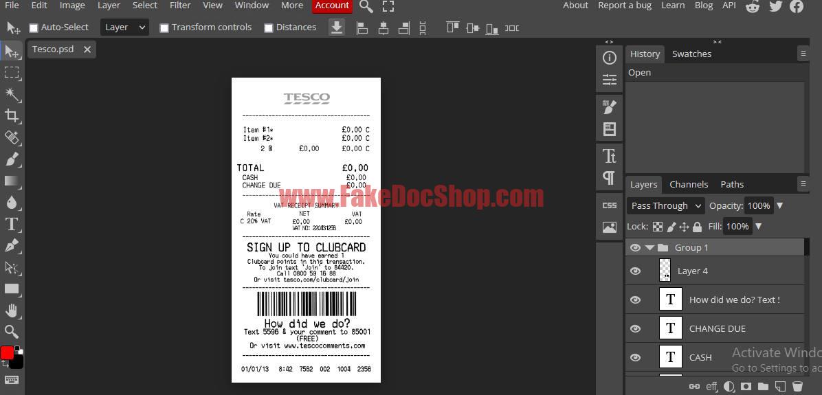 Fake Tesco Receipt Template – Editable Psd File - Fakedocshop