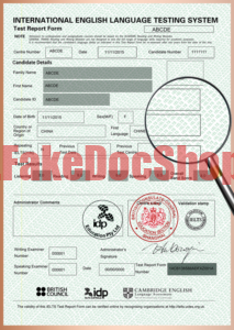 IELTS Test ReportIELTS English Test Score Certificate PSD Template ...