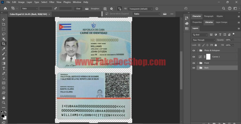 Cuba ID Card PSD Template - Fakedocshop