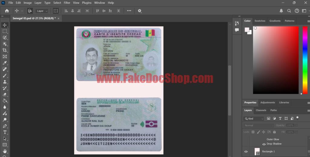 Senegal Fake ID Card PSD Template - Fakedocshop