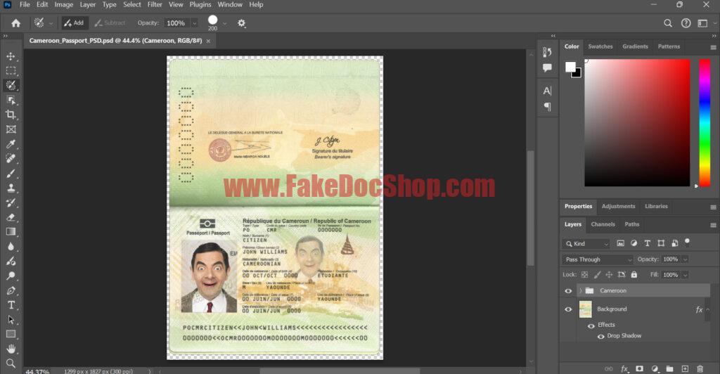 Cameroon Passport PSD Template - Fakedocshop
