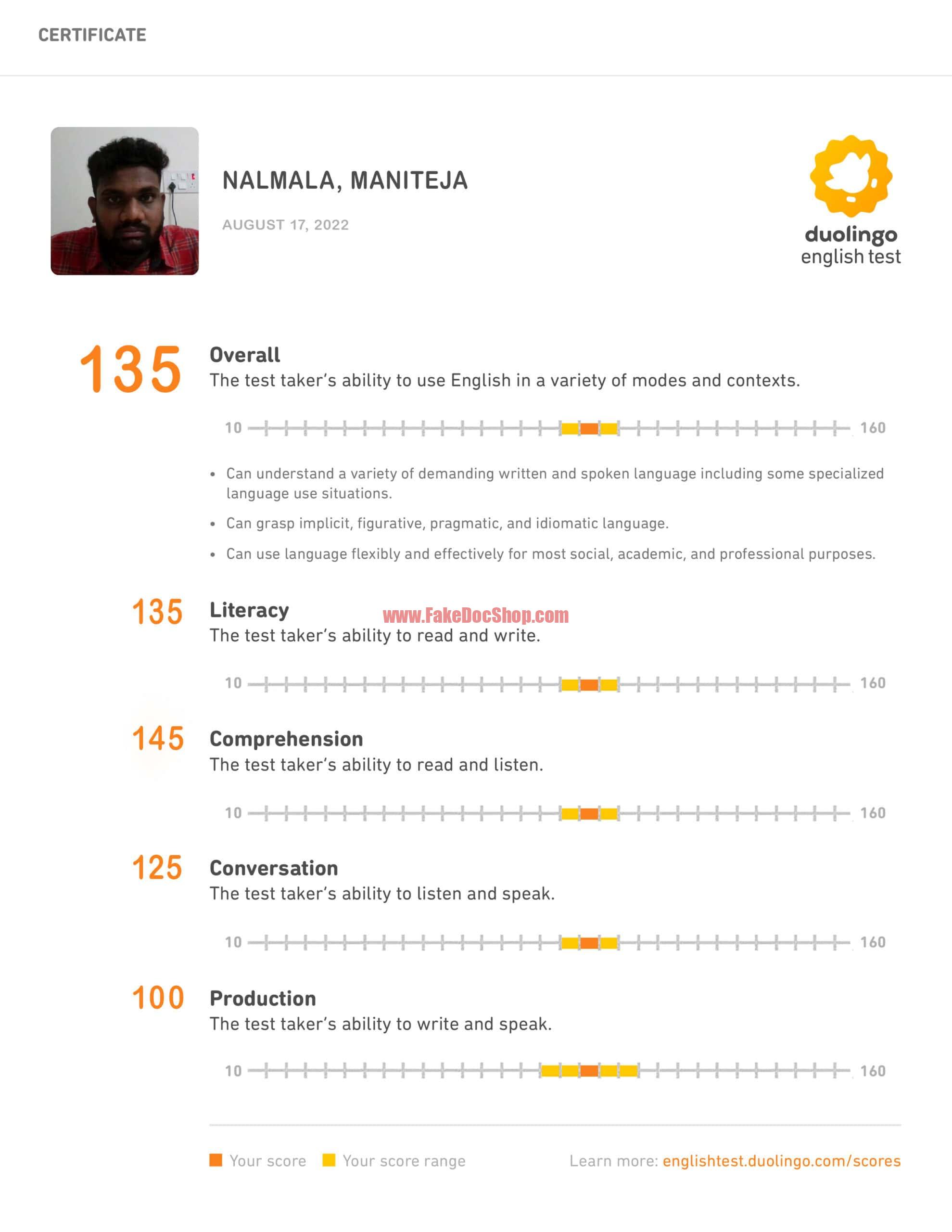Fake Duolingo Certificate PSD Templates - Fakedocshop