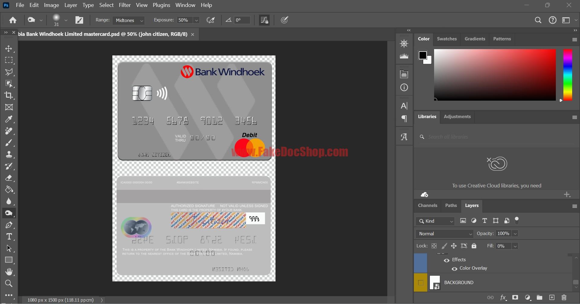 Namibia Bank Windhoek Limited MasterCard Credit Card PSD Template ...