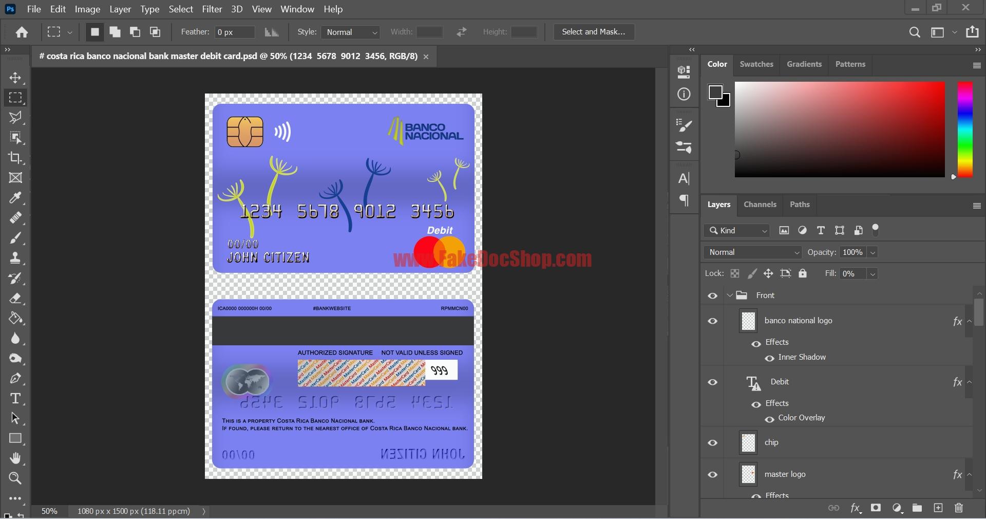 Costa Rica Banco Nacional De Costa Rica MasterCard Debit Card PSD ...